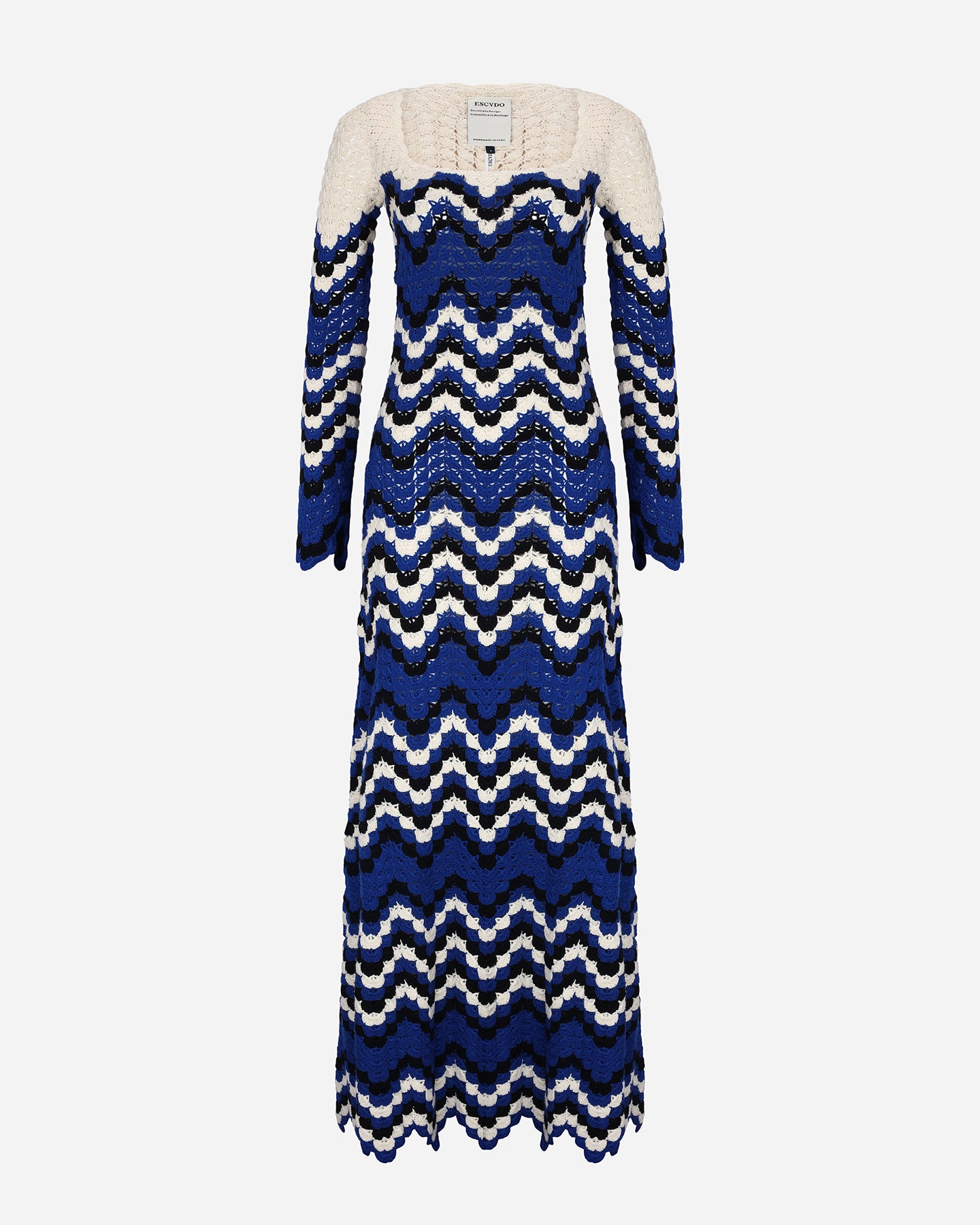 SUMAC MAXI DRESS | IVORY - BLUES – ESCVDO