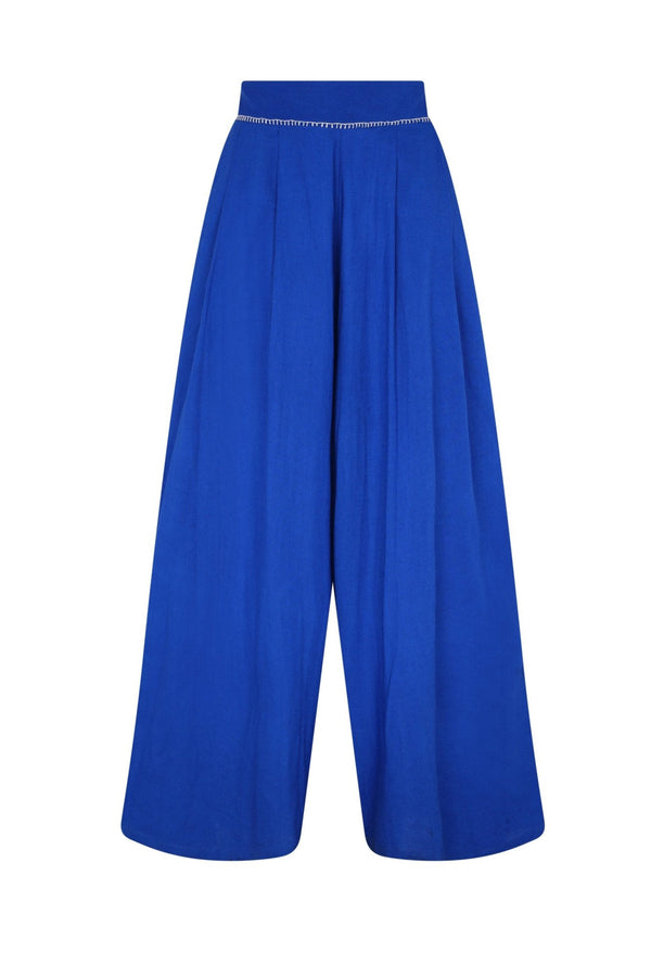 AMALIA PANTS | ELECTRIC BLUE/ IVORY – ESCVDO